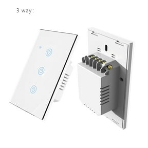 Smart Wall Light Switch, 2 Gang Timing Dimming WiFi Switch with LED ...