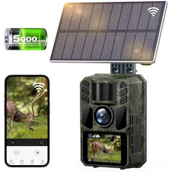 Free Shipping! FKPCAM WiFi Trail Camera Solar Trail Cam 4K 64MP Night ...