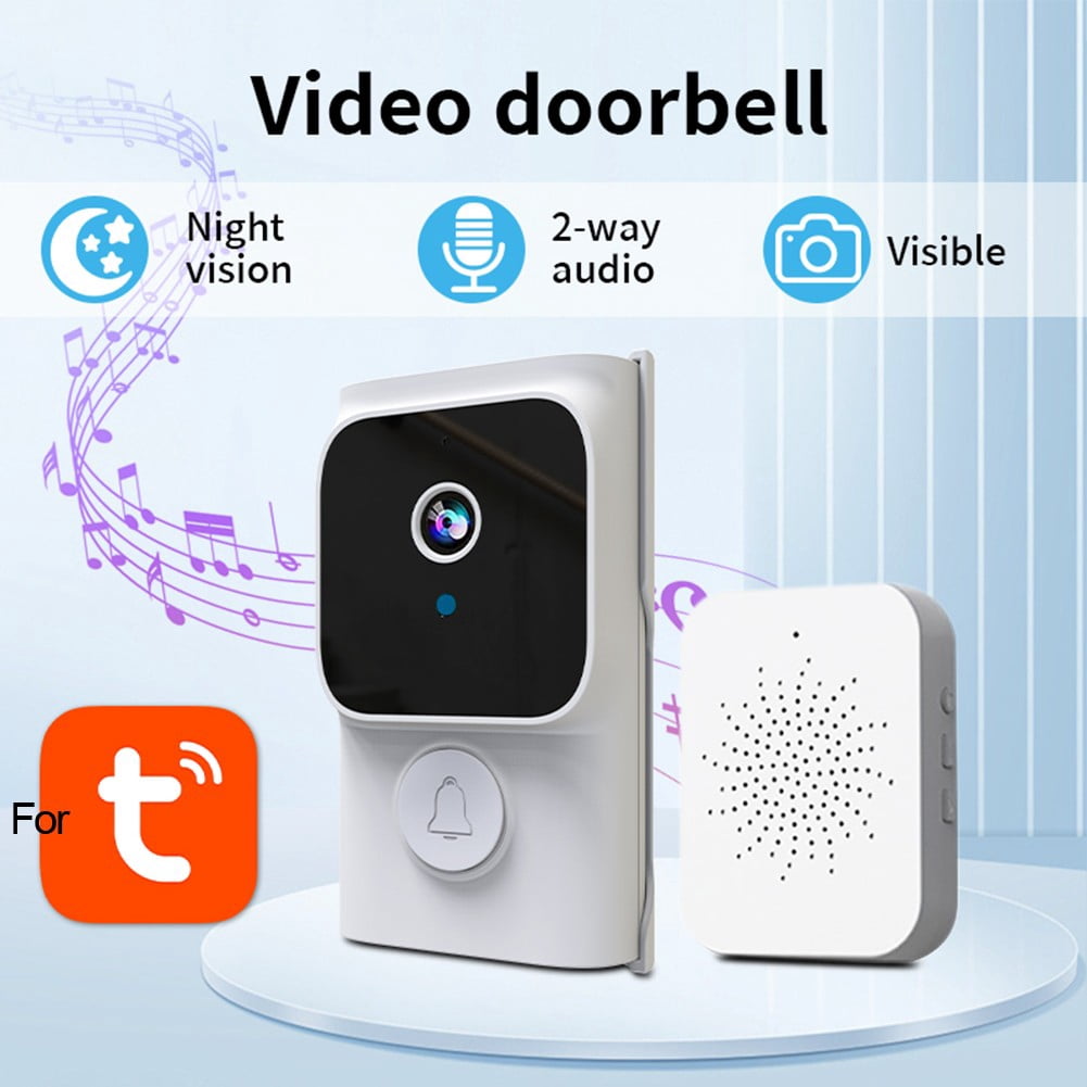 WiFi Video Doorbell for Tuya, Two-Way Communication and HD Video for ...