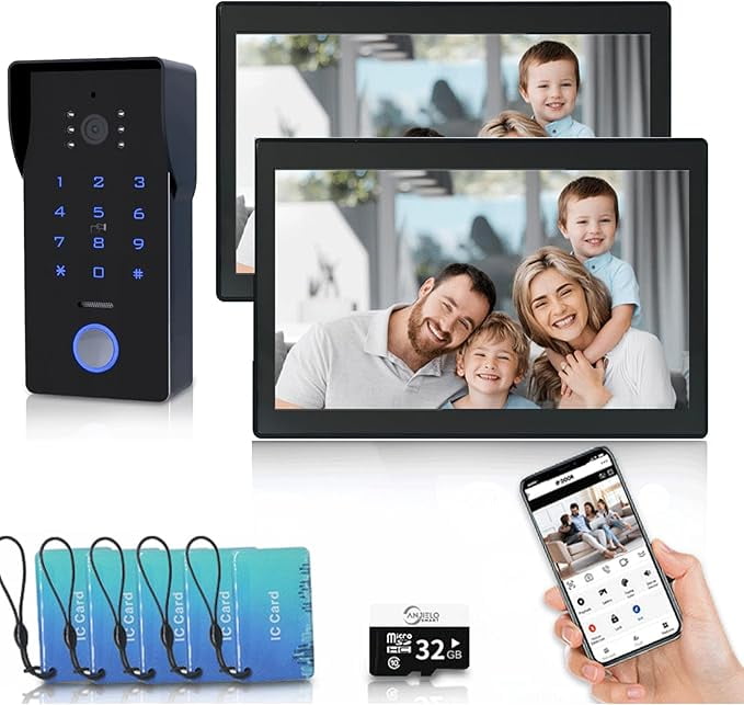 WiFi Video Intercom System with 2-wire visual doorbell, featuring a 7 ...