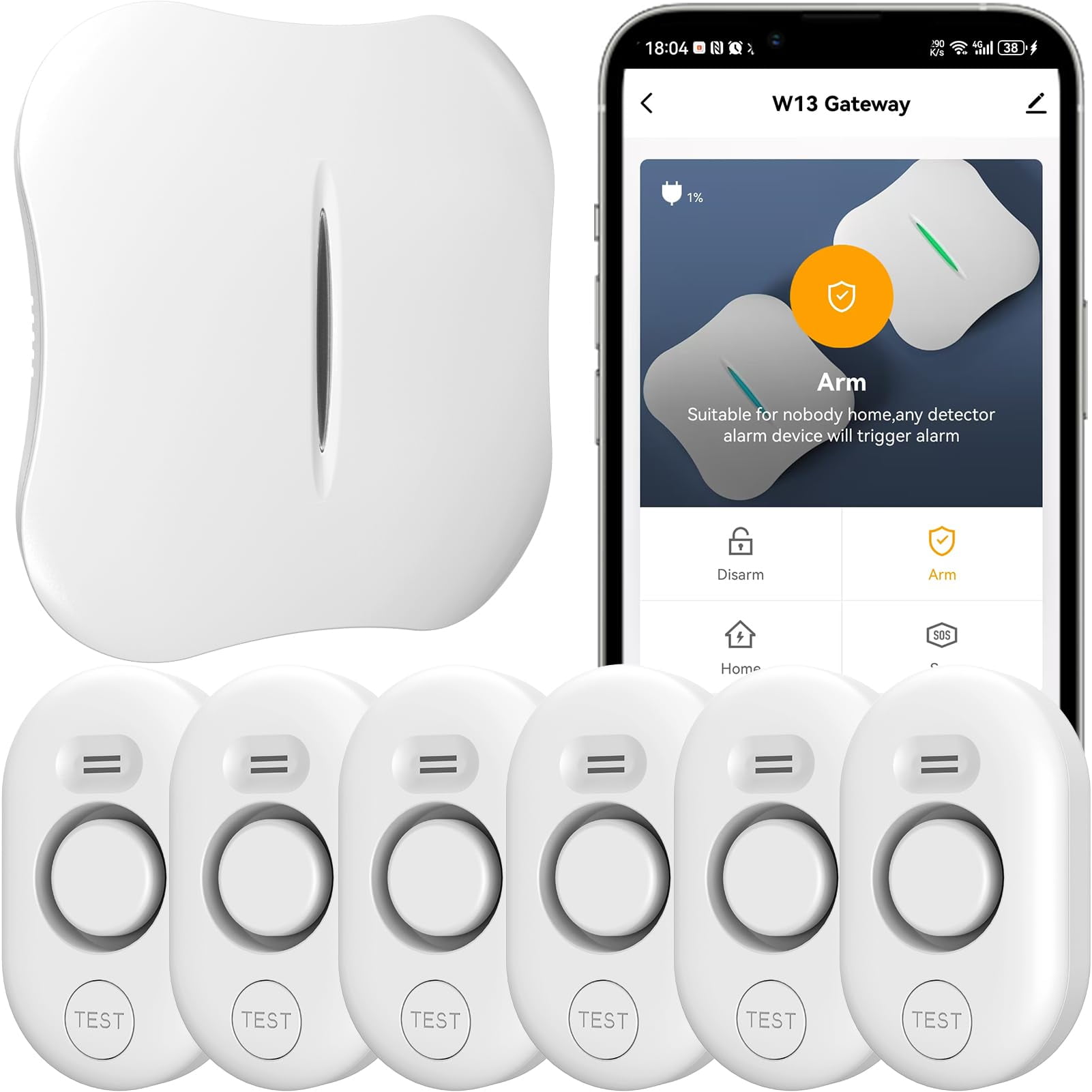 WiFi Water Leak Detector for Home with App 1 Gateway + 6 WD61 Sensor ...