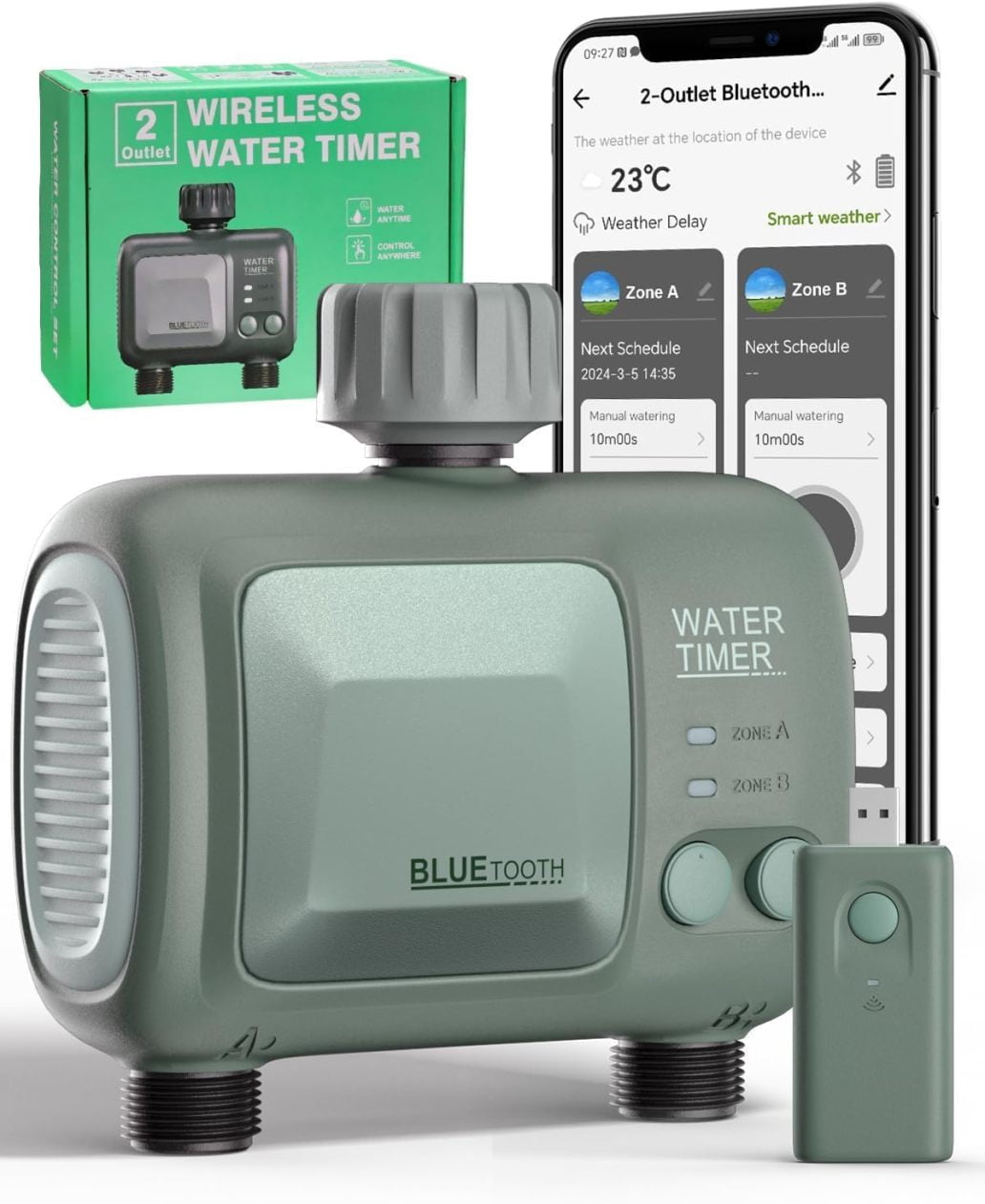 WiFi Water Timer for Garden Hose,Sprinkler Timer with Dual Outlet for 2 ...