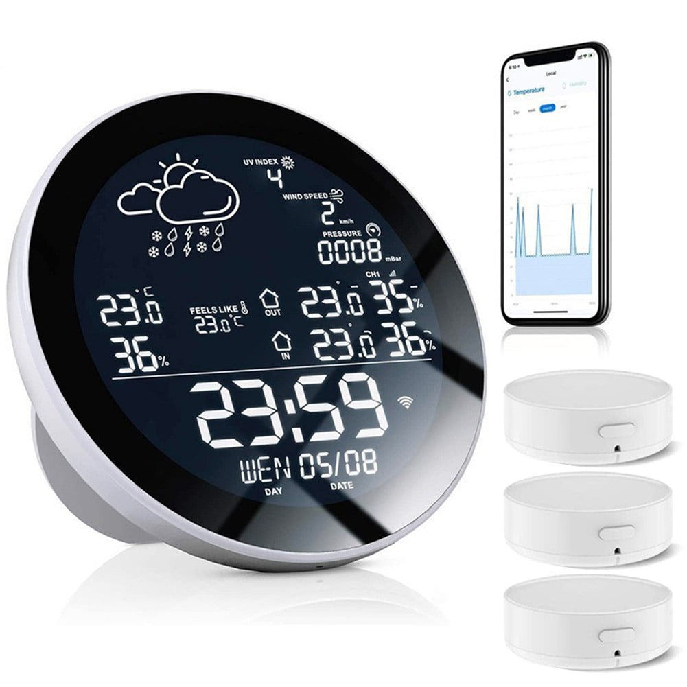 Wifi Weather Station Clock Accurate Temperature And Humidity For Lcd Screen Eu Wifi Weather
