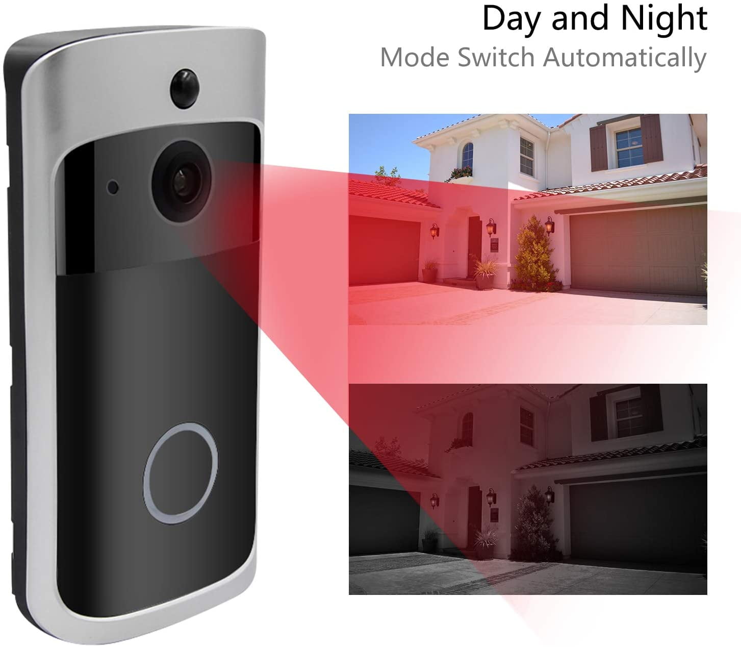 WiFi Wireless Video Doorbell Smart Security HD 720P Camera and Chime ...