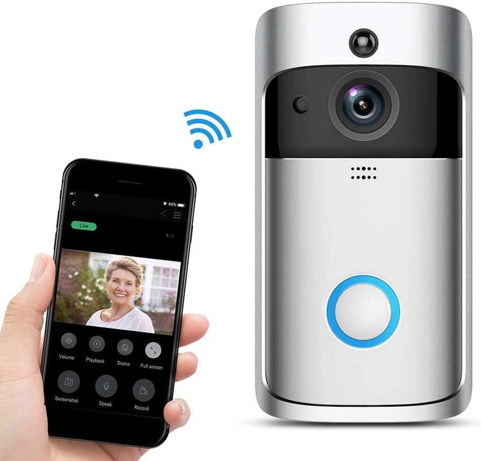 WiFi Wireless Video Doorbell Smart Security HD 720P Camera and Chime ...