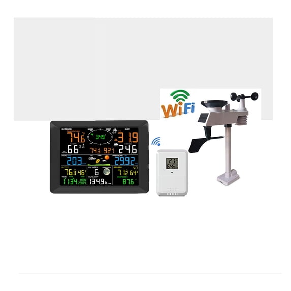 WiFi Wireless Weather Station Indoor And Outdoor Internet Multifunction ...