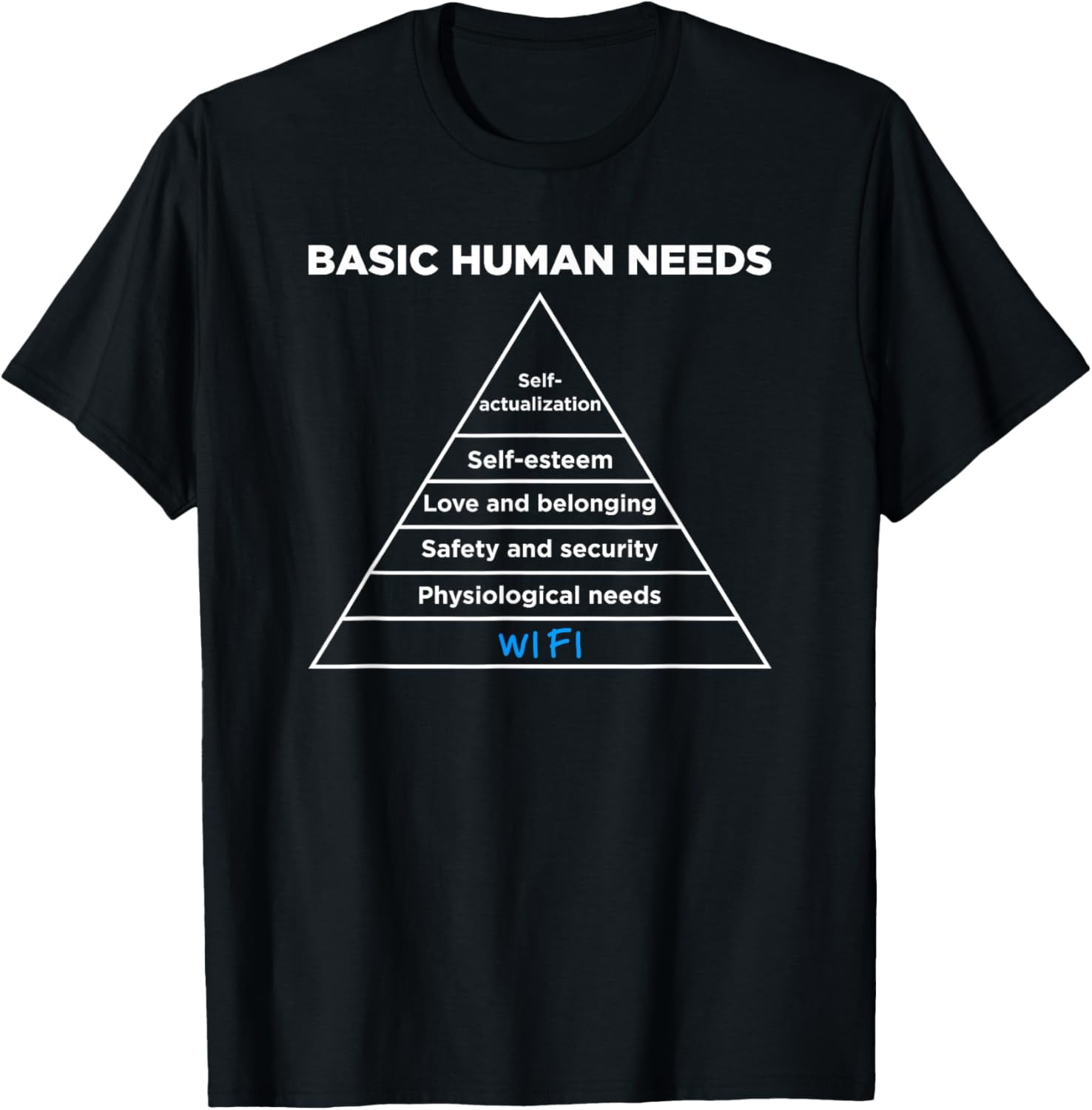 WiFi and Maslow Hierarchy of Human Needs - Funny Pysch shirt - Walmart.com
