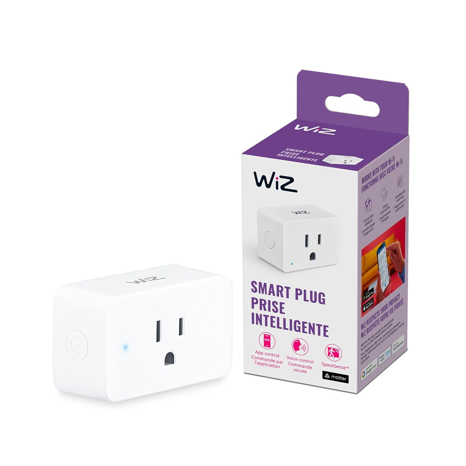 WiZ Connected WiZ Smart Plug Gen 2 - Pack of 1 - Type B - Connects to Your Existing 2.4Ghz Wi-Fi ...