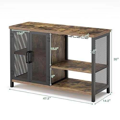 WiberWi Buffet Cabinet Coffee Bar Table Storage Cabinet, Farmhouse ...