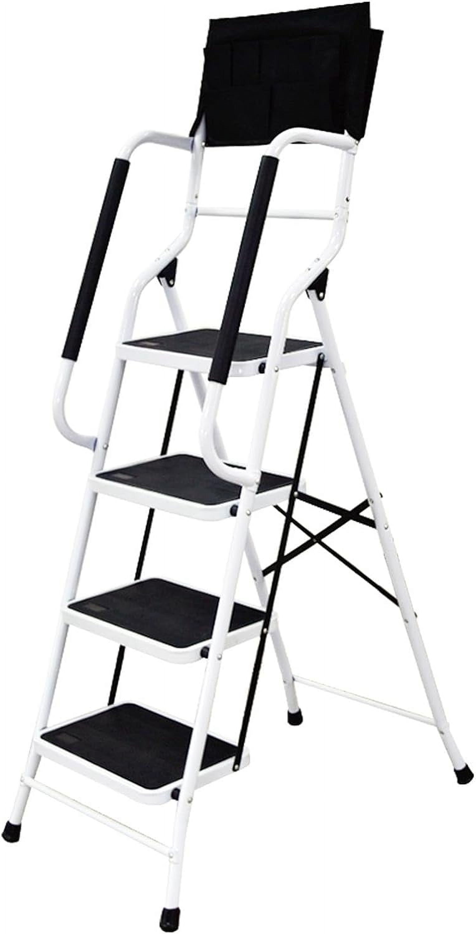 WiberWi Step Ladder 4 Step with Handrails 500 lb Capacity Step Stool ...