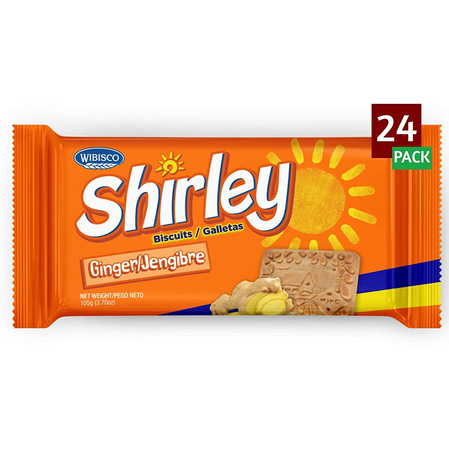 Wibisco Shirley Ginger Biscuits, ZS23 3.7 Oz (Pack Of 24) - Walmart.com
