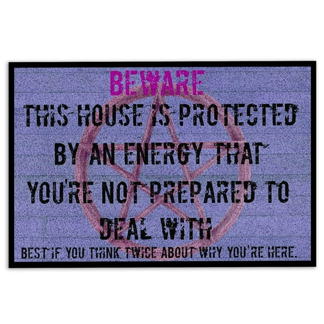 Wicca Door Mat Beware This House is Protected by an Energy Wicca Witch ...