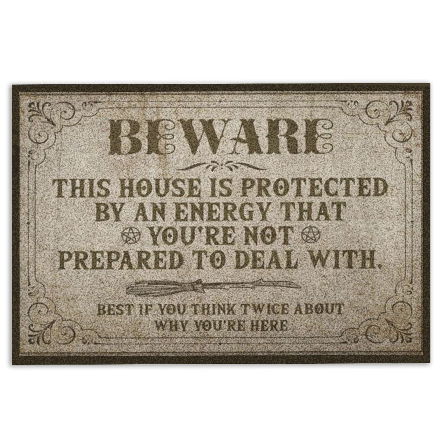 Wicca Door Mat Witch Beware This House Wicca Witch Welcome Non-Slip ...