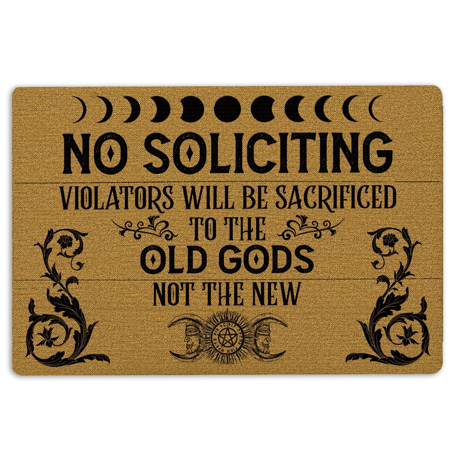 Wicca Door Mat Witch No Soliciting Old Gods Wiccan Wicca Witch Welcome ...