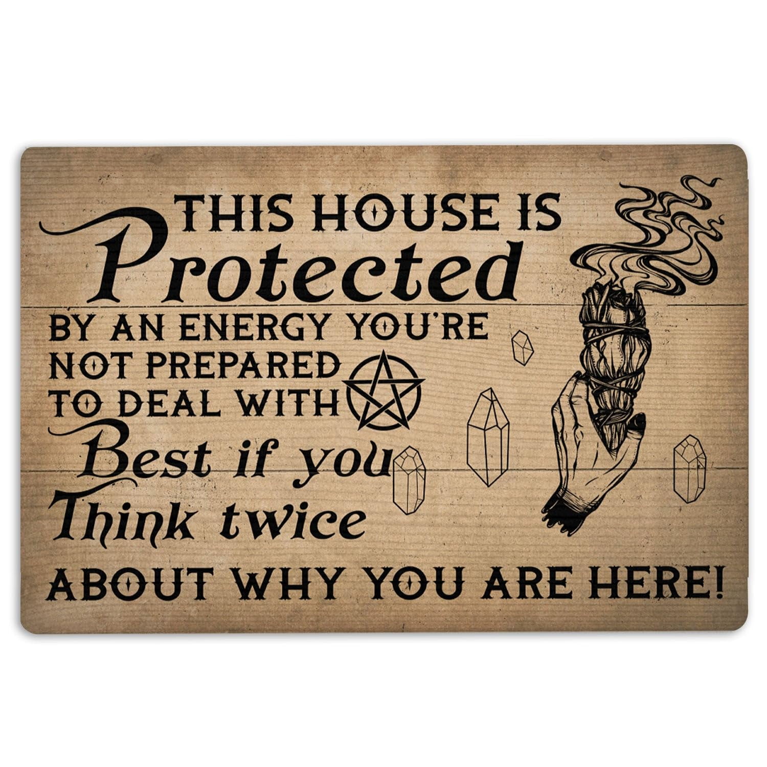 Wicca Door Mat Witch This House is Protected Wiccan Wicca Witch Welcome ...