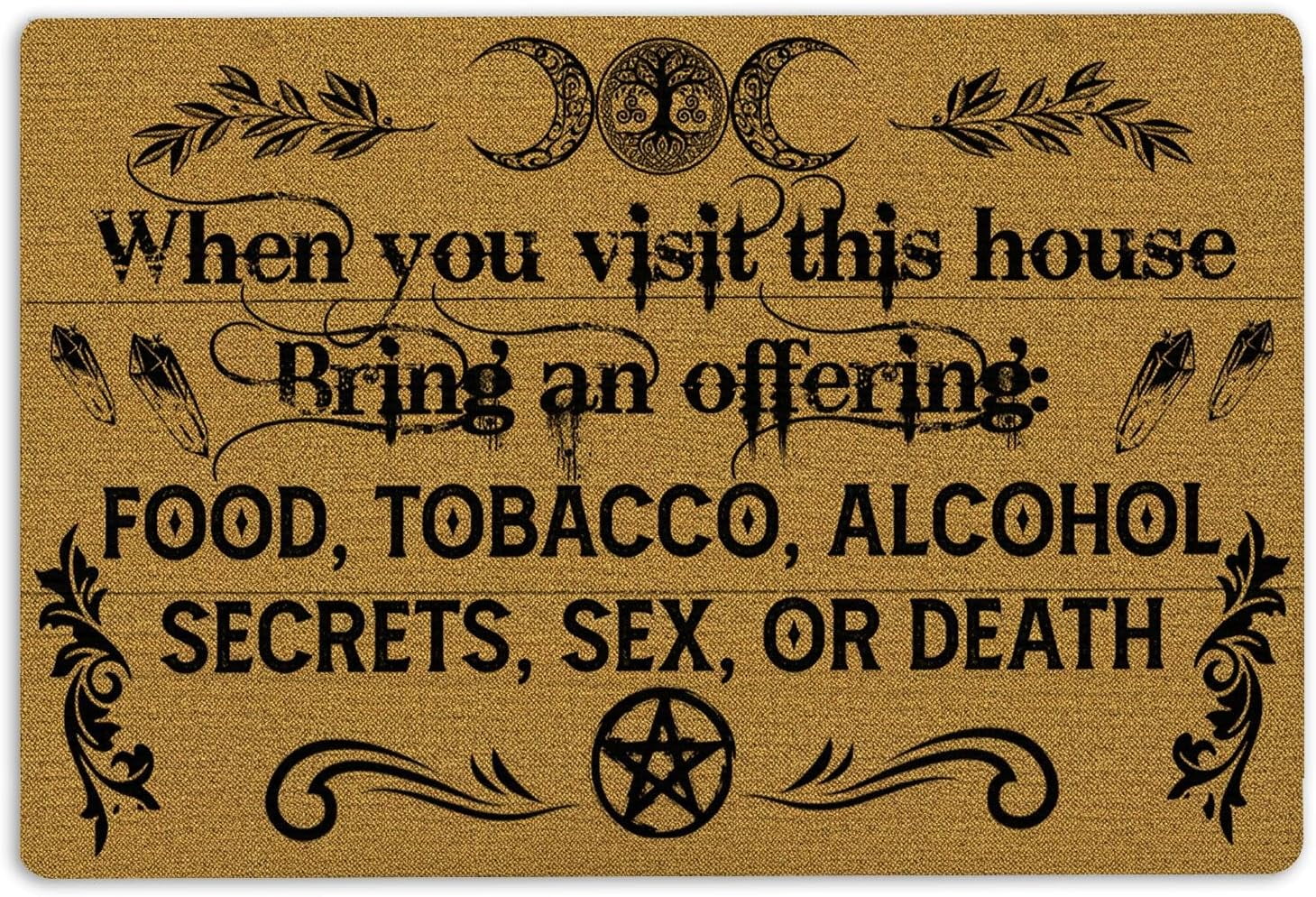Wicca Door Mat Witch When You Visit House Bring an Offering Wicca Witch ...