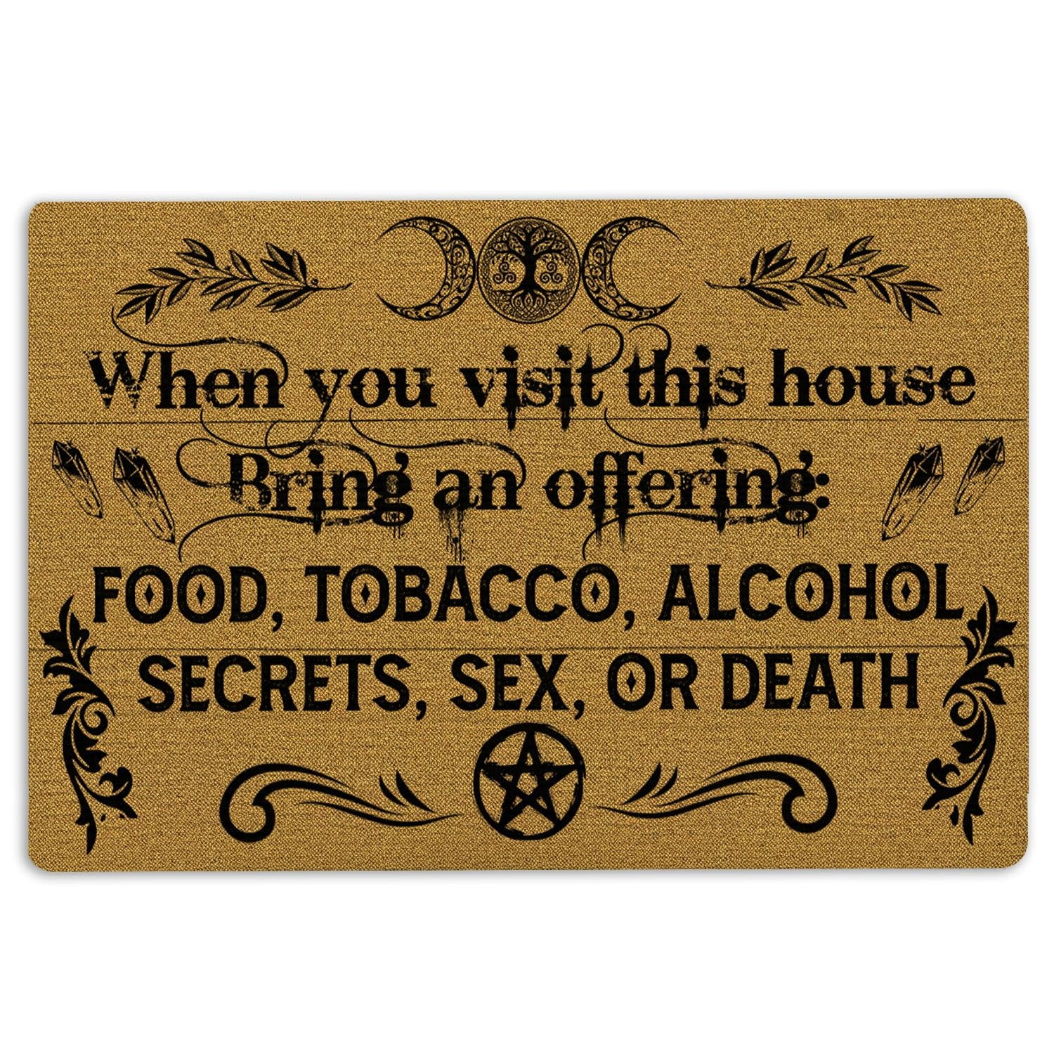 Wicca Door Mat Witch When You Visit House Bring an Offering Wicca Witch ...