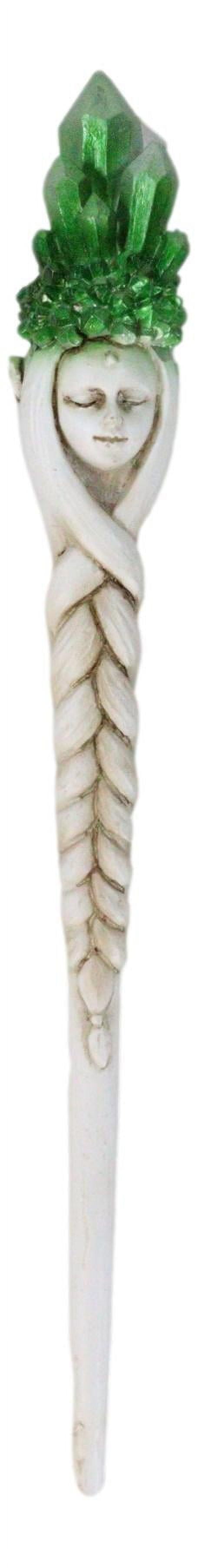 Wicca Green Crystal Gaia Earth Goddess Cosplay Magic Wand 9" Accessory ...