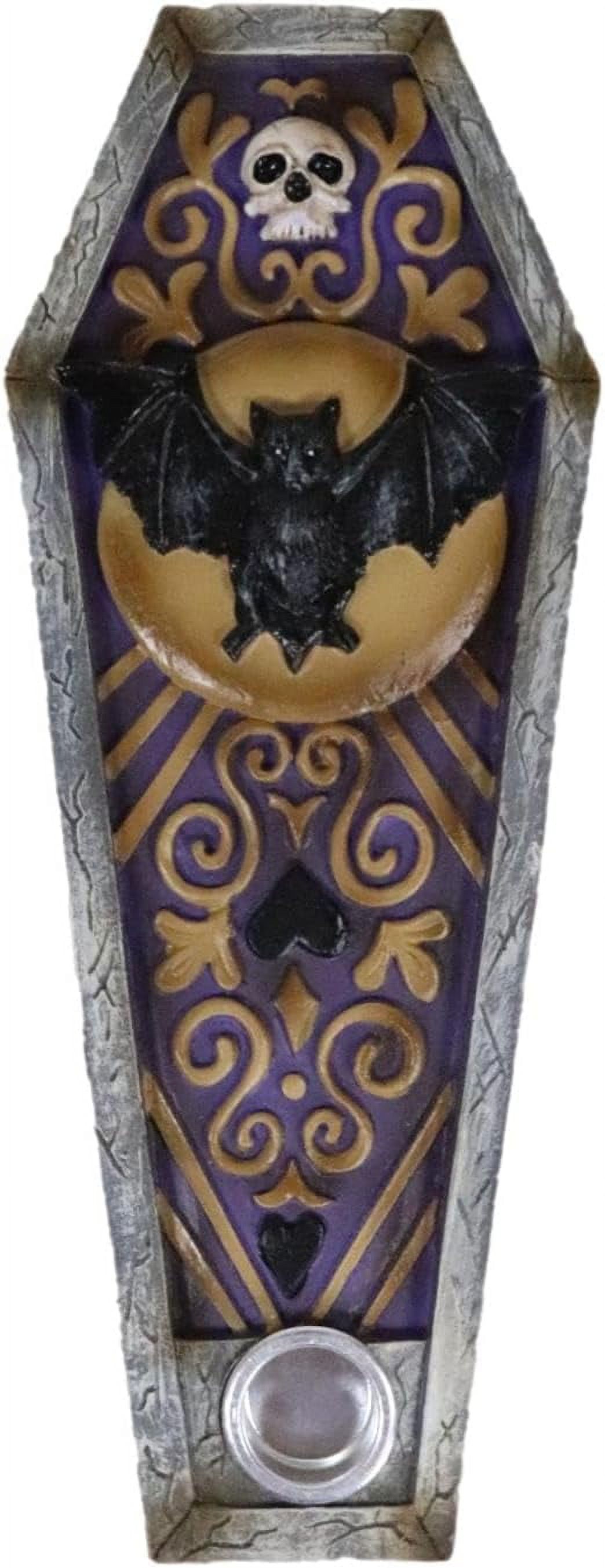 Wicca Occultic Mystical Black Bat Moon Coffin Incense Stick Holder ...