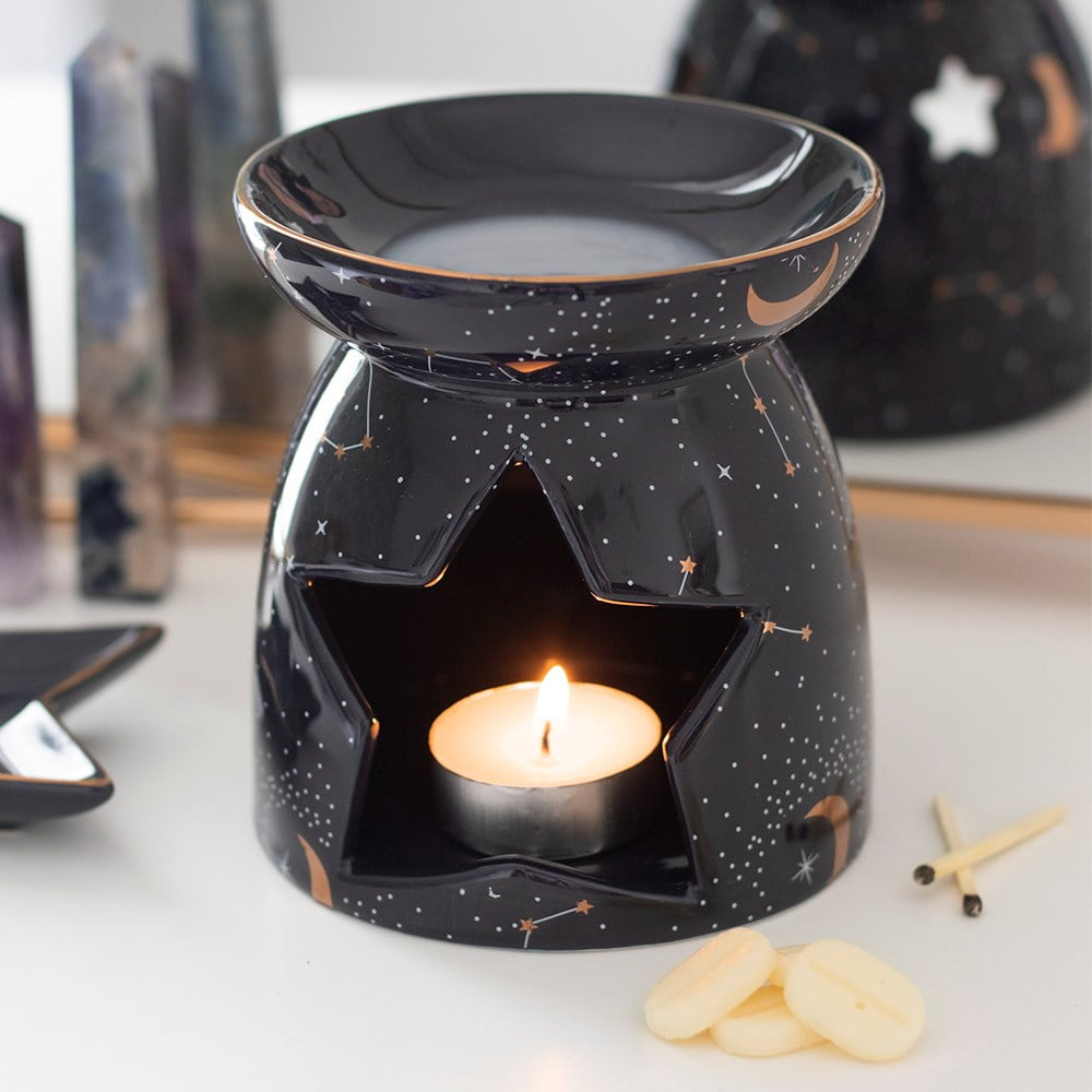 Wicca Purple Constellation Stars And Moon Purple Essential Oil Burner Wax Warmer - Walmart.com