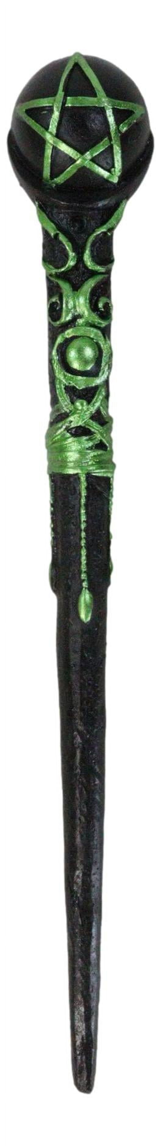 Wicca Shadowsong Pentagram Green Shaman Cosplay Magic Wand 9.5 ...