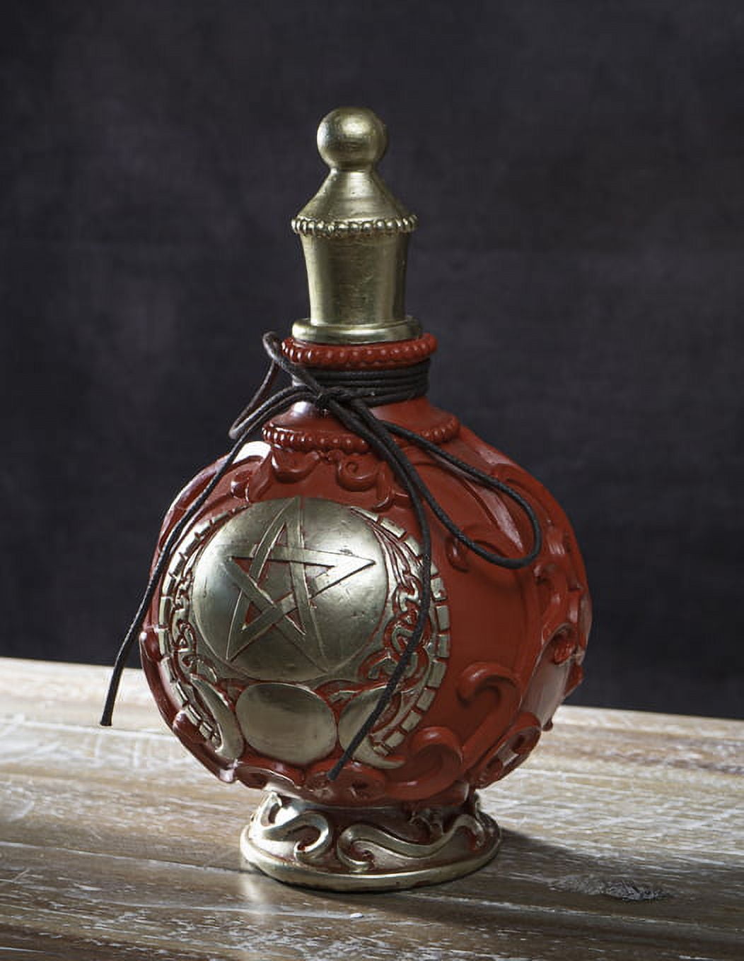 Wicca Spiritual Triple Moon Goddess With Pentacle Red Faux Potion ...