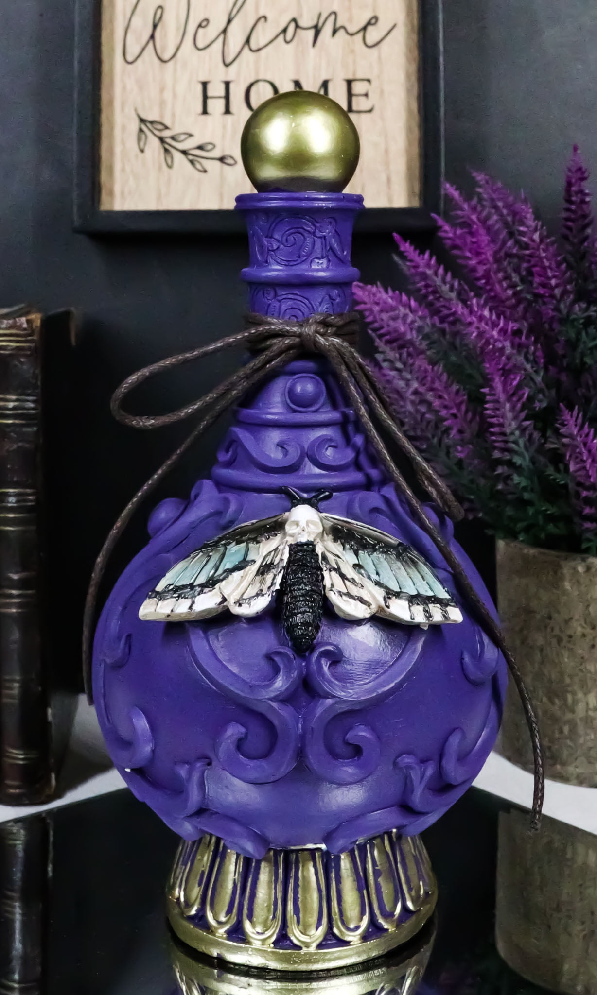 Wicca Spiritual Witchcraft Moth Metamorphosis Purple Faux Potion Bottle ...