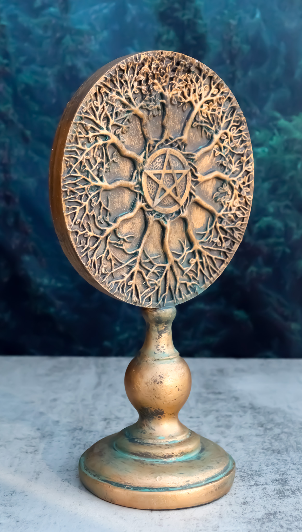 Wicca Spring Summer Fall Winter Trees Wheel of Life With Pentagram ...