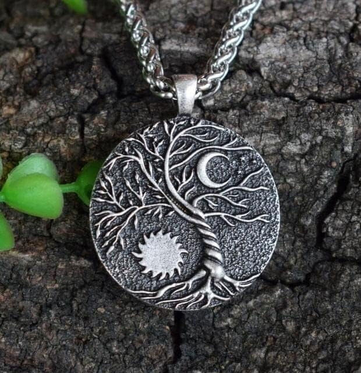 Wicca Symbol Moon and Sun Necklace, Tree of Life Necklace Love ...