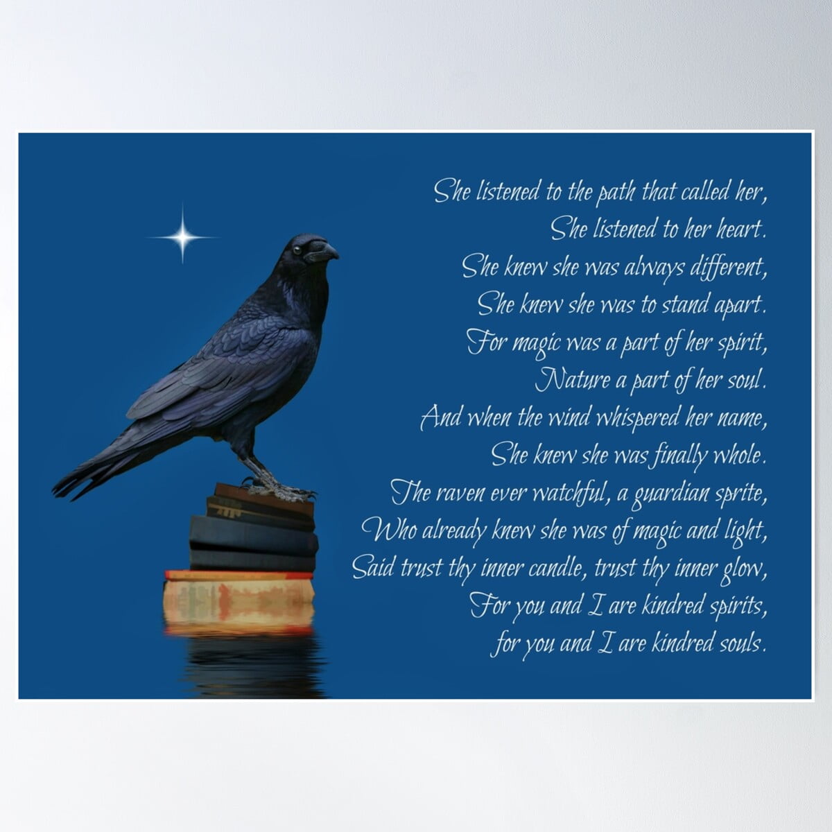 Wicca Wiccan Natural Witchcraft Inspired Poem With Raven Books And ...