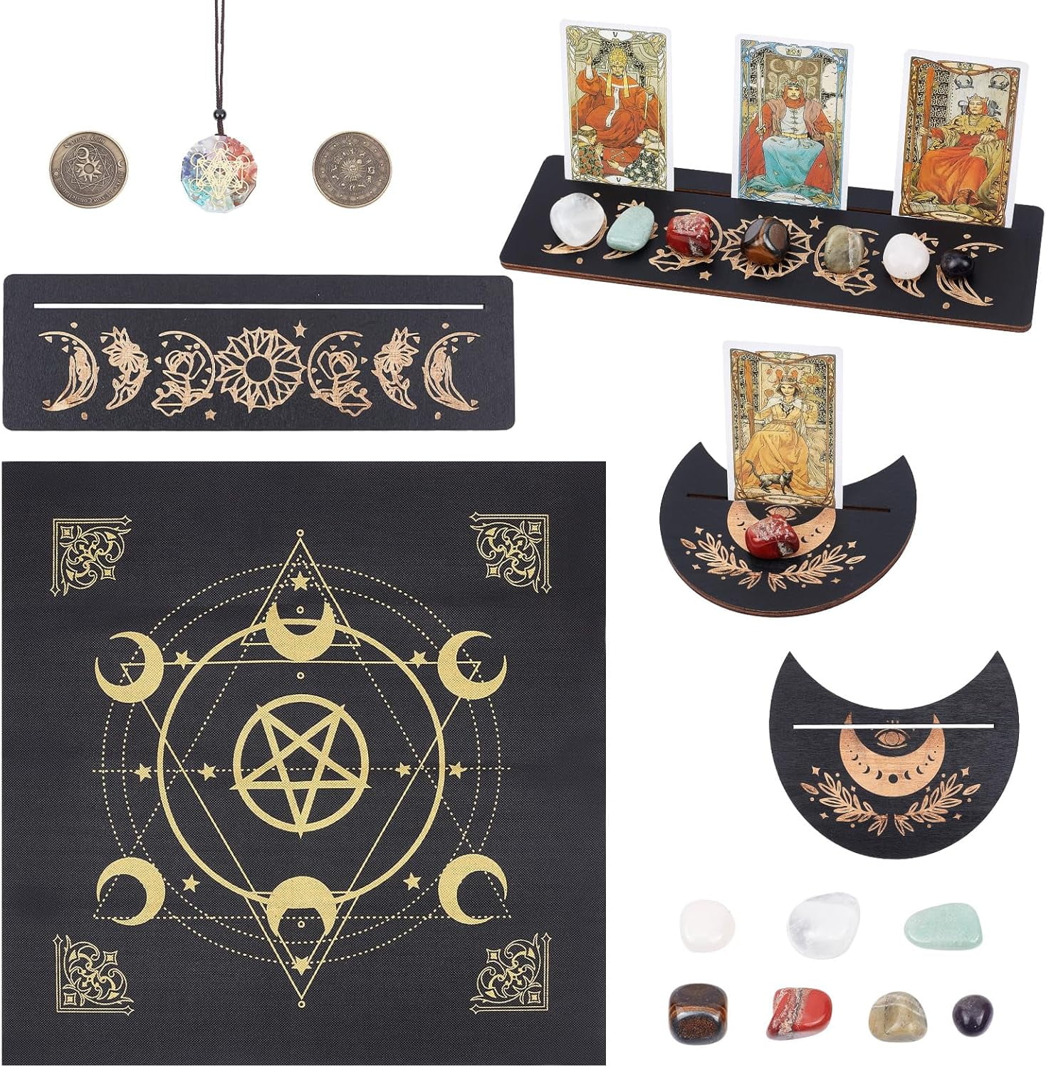 Wiccan Altar Supplies Decorative Including Wooden Tarot Card Stand ...