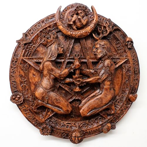 Wiccan Great Rite Pentacle Plaque - Pagan Wall Art Home Decor (Wood ...