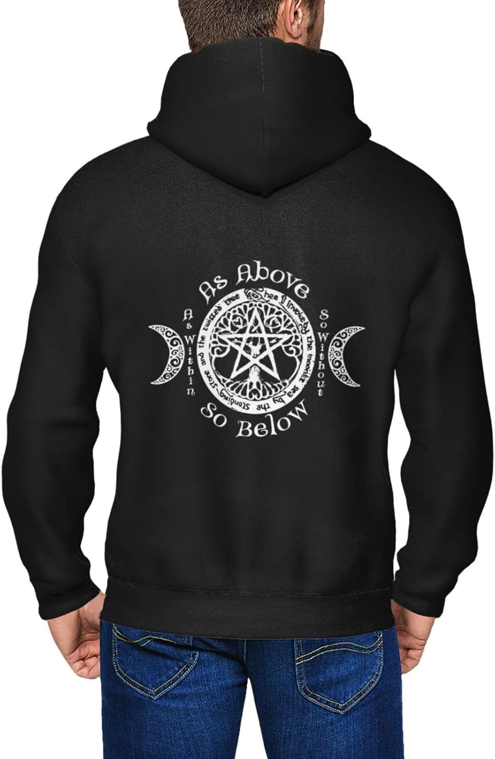 Wiccan Pagan Witch Men's Long Sleeve Shirts Jacket Sports Hooded Jacket ...