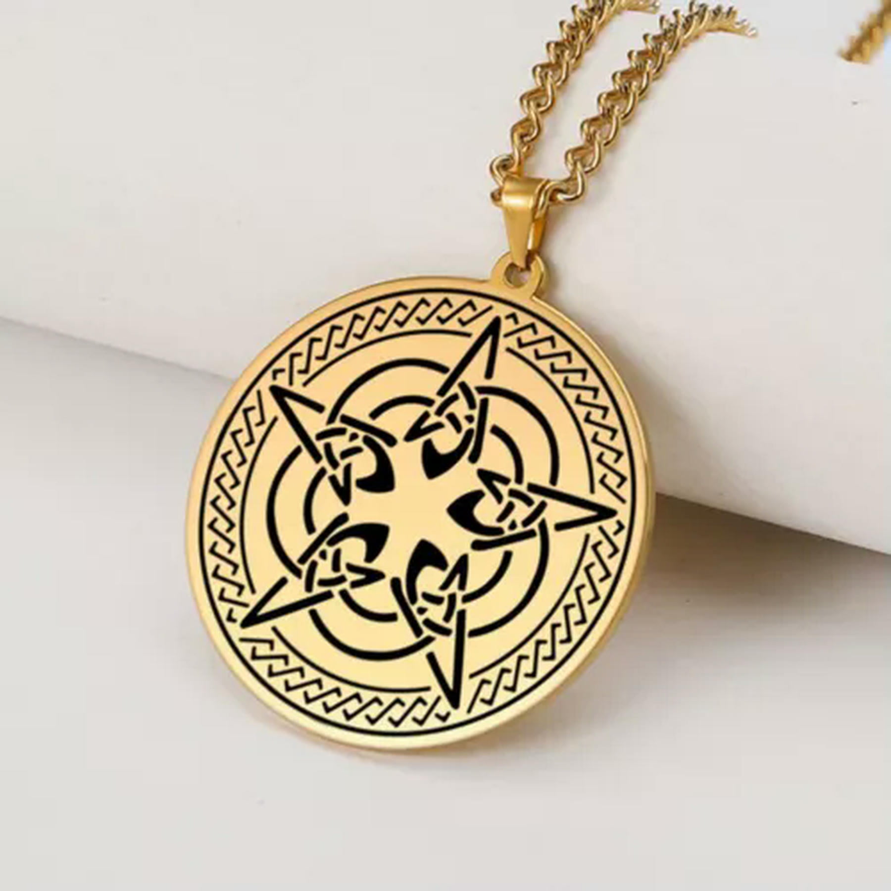 Wiccan Pentagram Necklace Irish Knot Pentacles Protection Amulet ...