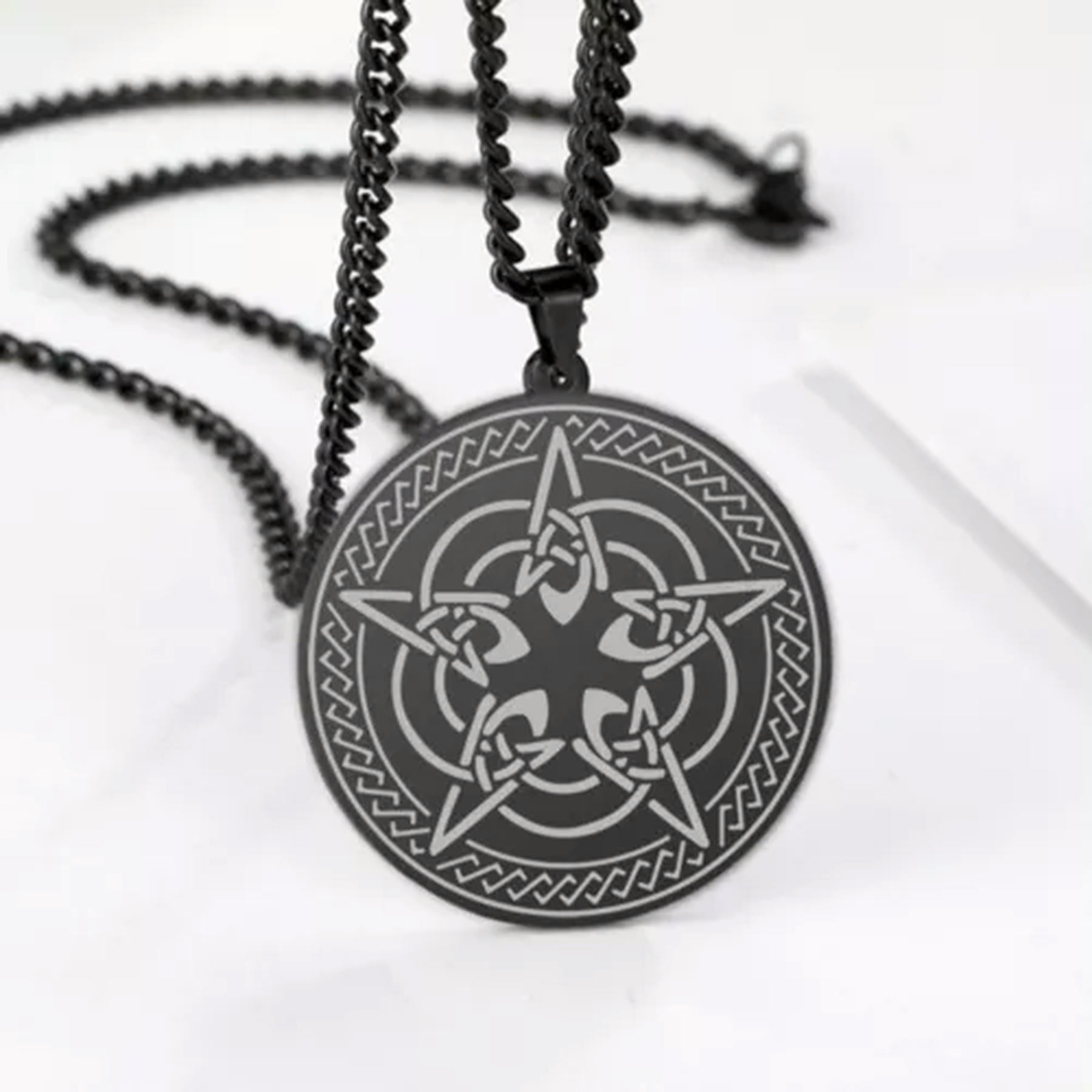 Wiccan Pentagram Necklace Irish Knot Pentacles Protection Amulet ...
