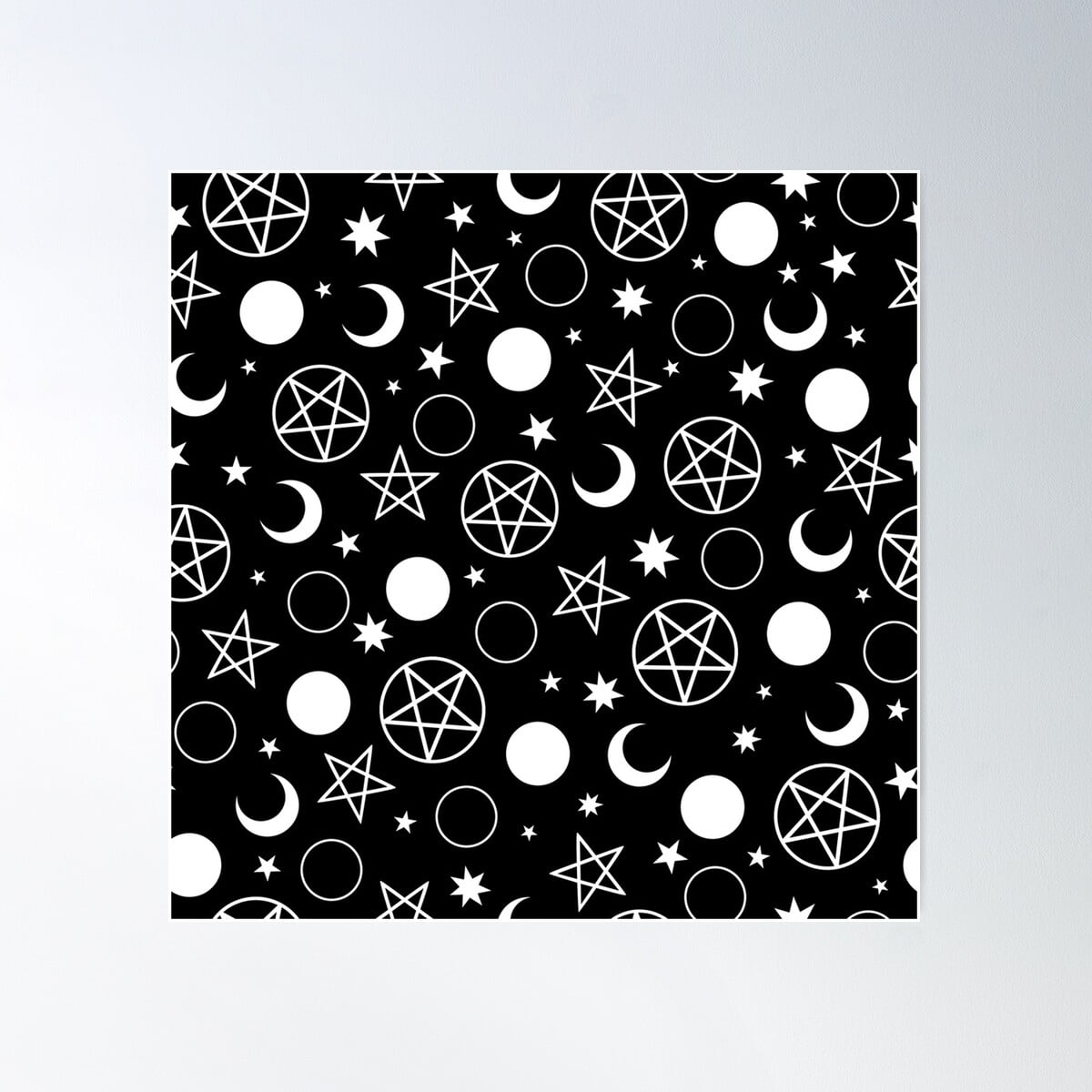 Wiccan Wicca Design Pagan Witch Witchcraft Moon Stars Gifts Poster Wall ...