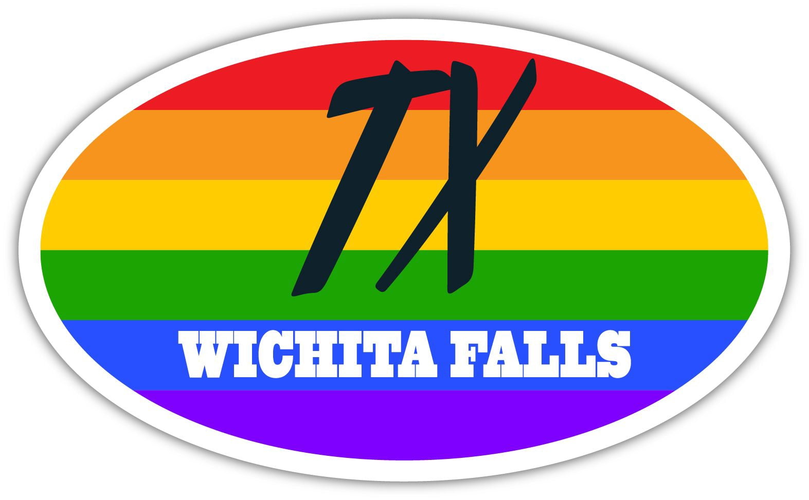 Wichita Falls TX Texas Wichita County Rainbow Pride Flag 6 Stripes ...