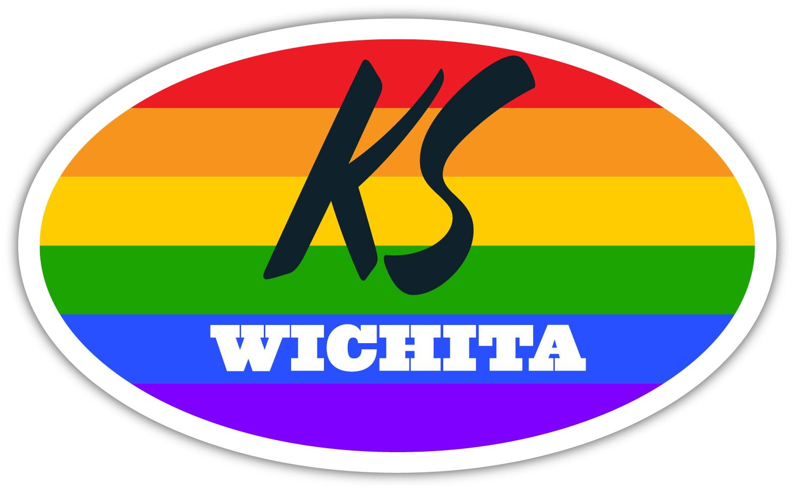 Wichita KS Kansas Sedgwick County Rainbow Pride Flag 6 Stripes Pride ...