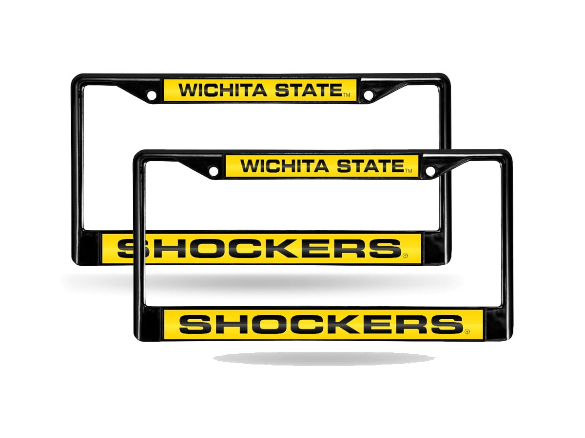 Wichita State Shocker's Black Metal Laser Cut License Plate Frame - Set ...