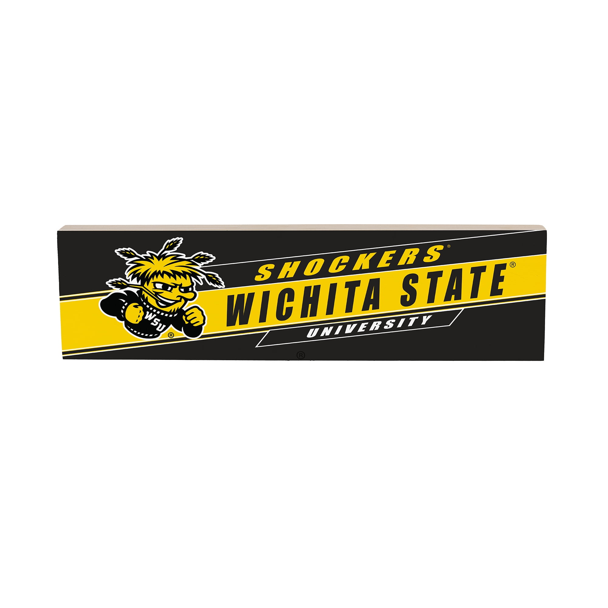 Wichita State Shockers 5" x 18" Shadow Logo Wood Mantle Sign - Walmart.com
