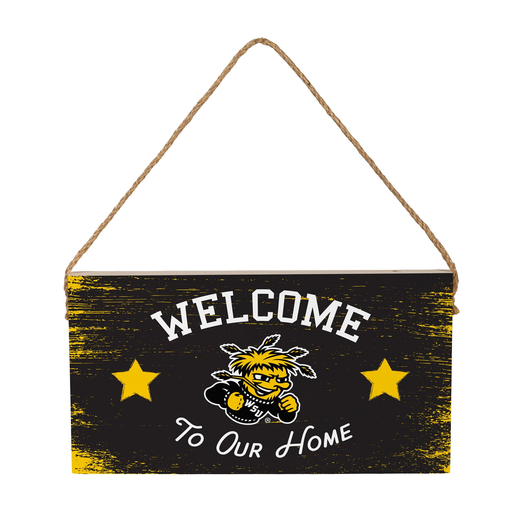 Wichita State Shockers 6" x 11" Welcome Home Wood Wall Sign with Rope ...