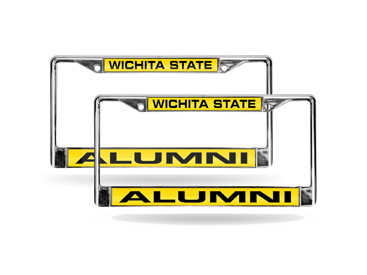 Wichita State Shockers Alumni Chrome Laser Cut (Set of 2) License Plate ...