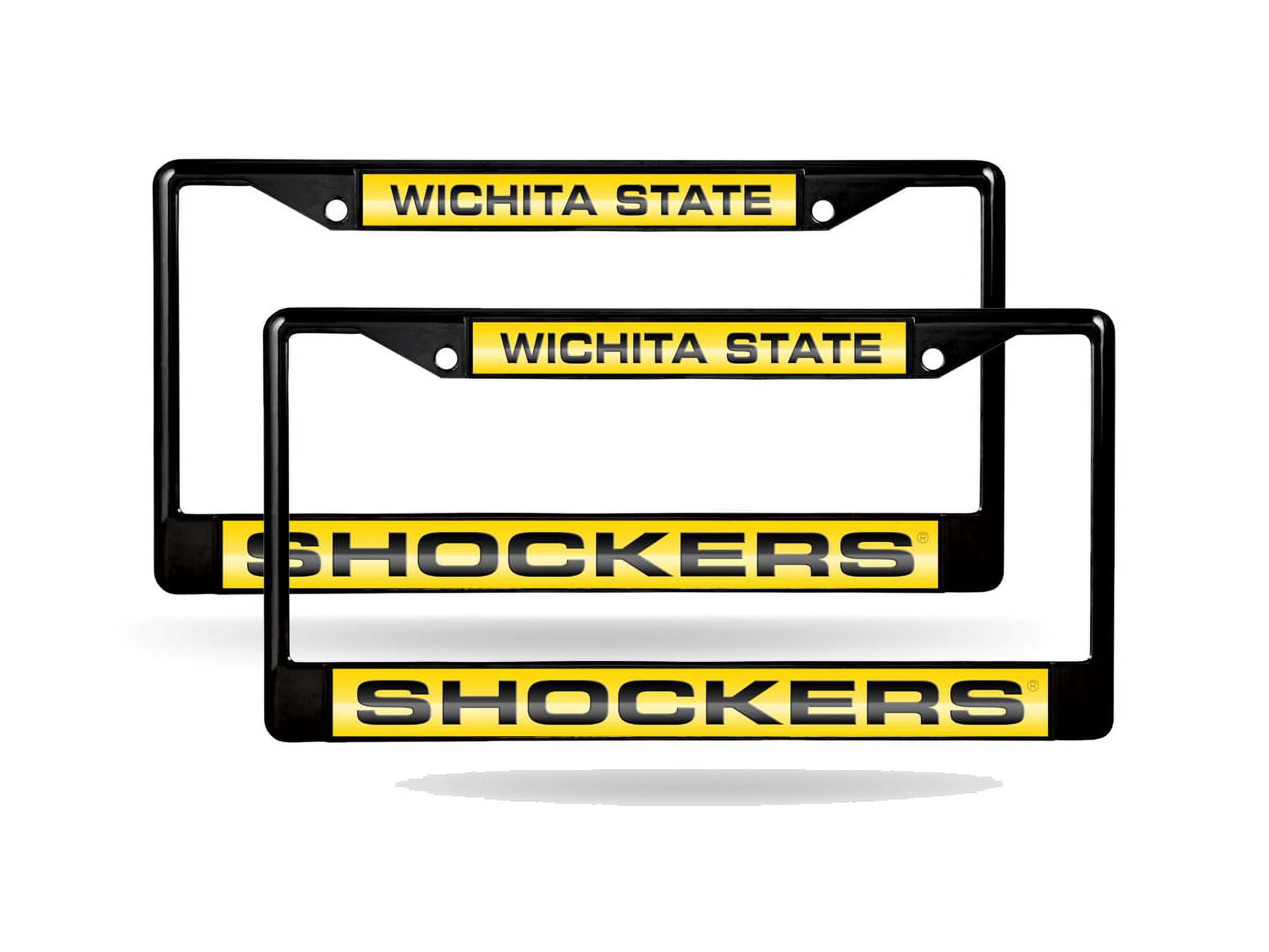 Wichita State Shockers Black Metal Laser Cut License Plate Frame - Set ...