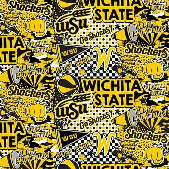 Wichita State University Pop Art Graffiti Print Cotton Fabric-Sold by ...