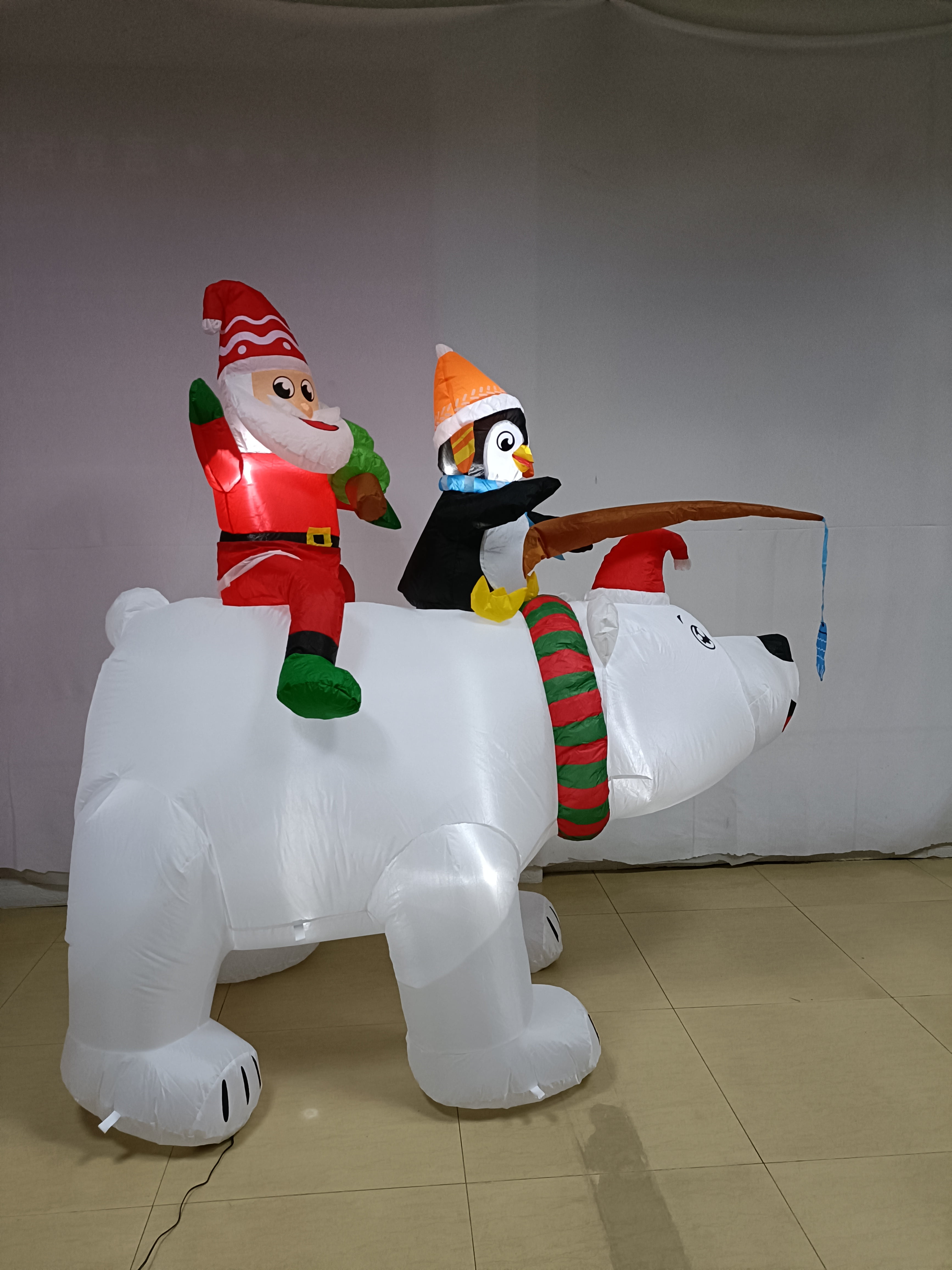 Wick's Outdoor Living Inflatable 6FT Polar Bear and Santa, Yard ...