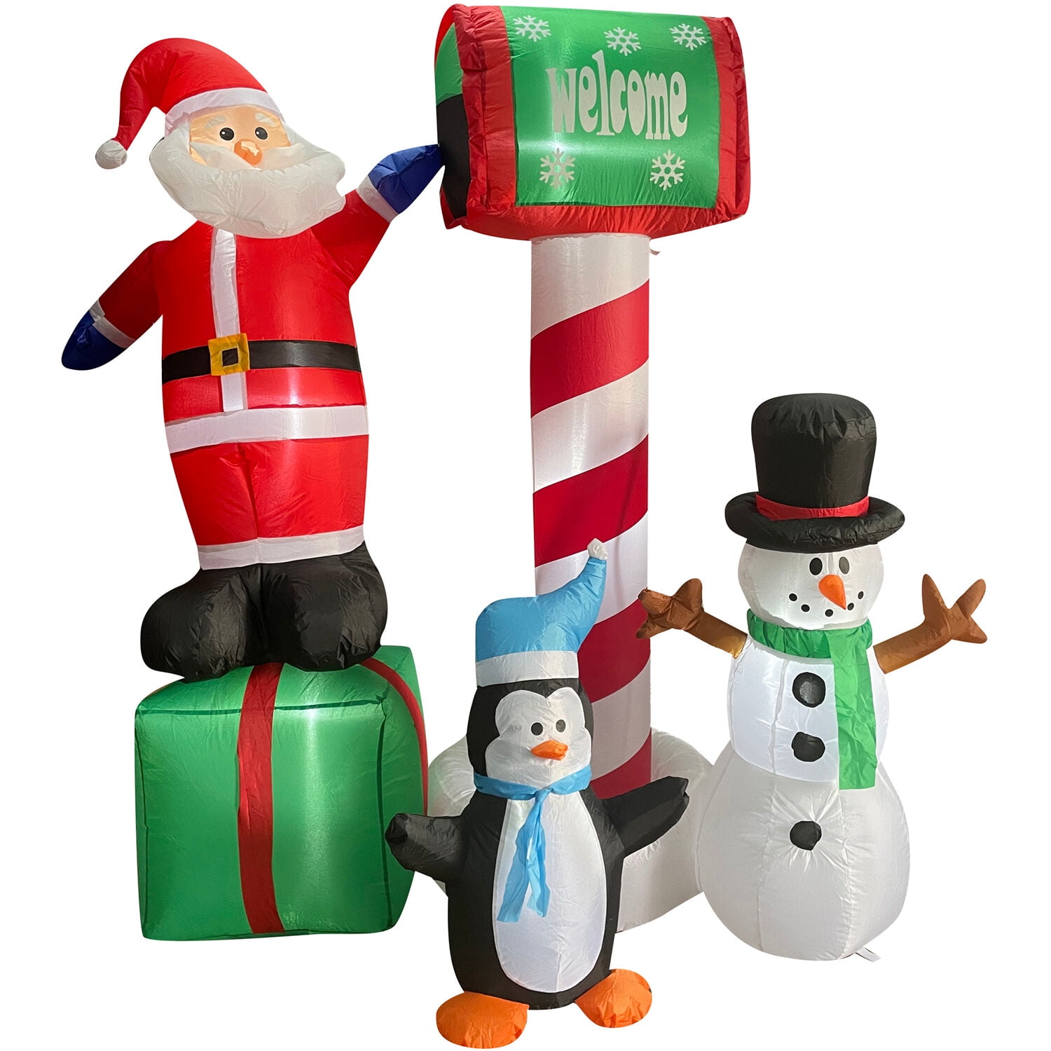 Wick's Outdoor Living Inflatable 6FT Santa at The North Pole, Yard ...