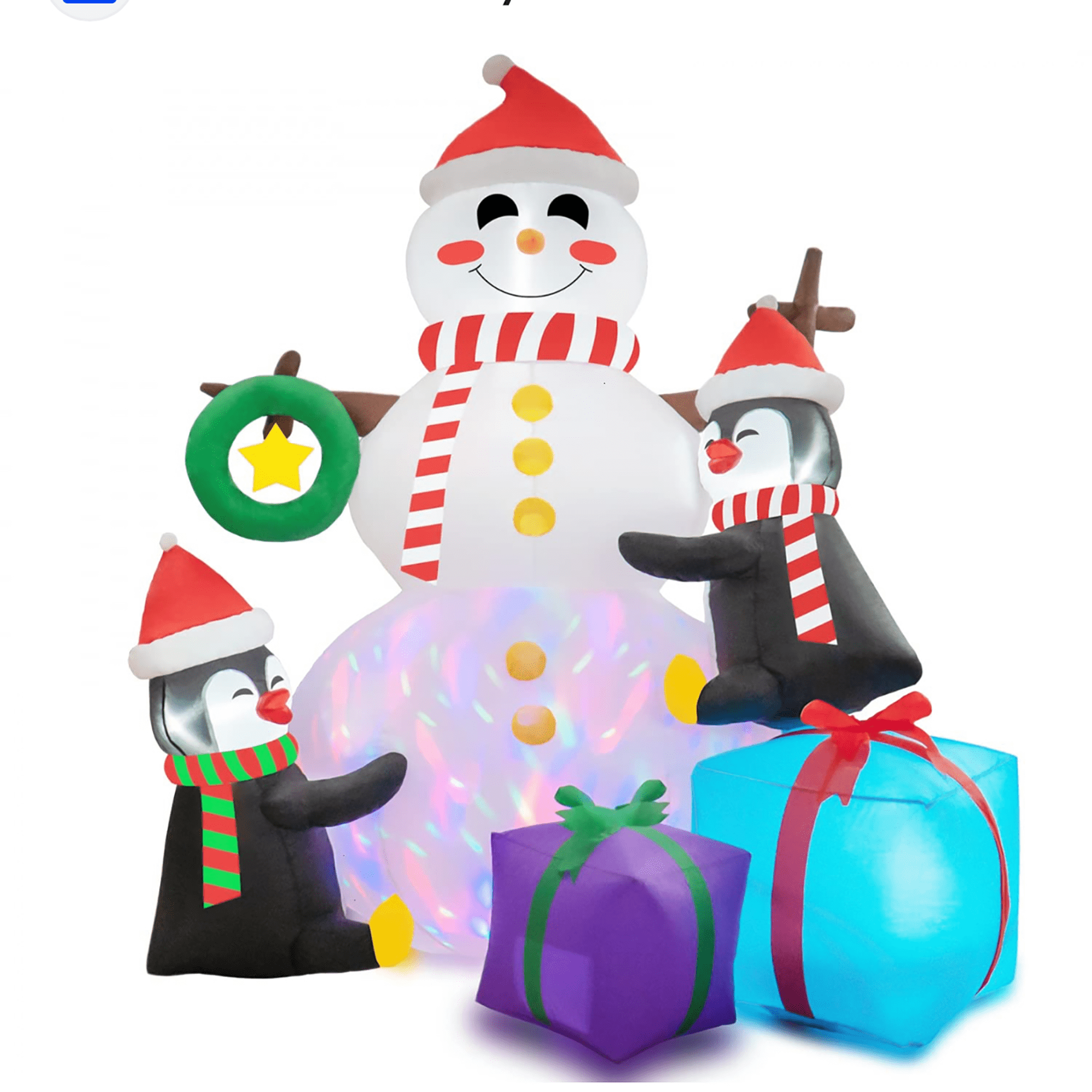 Wick's Outdoor Living Inflatable 6FT Snowman and Penguins, Yard ...