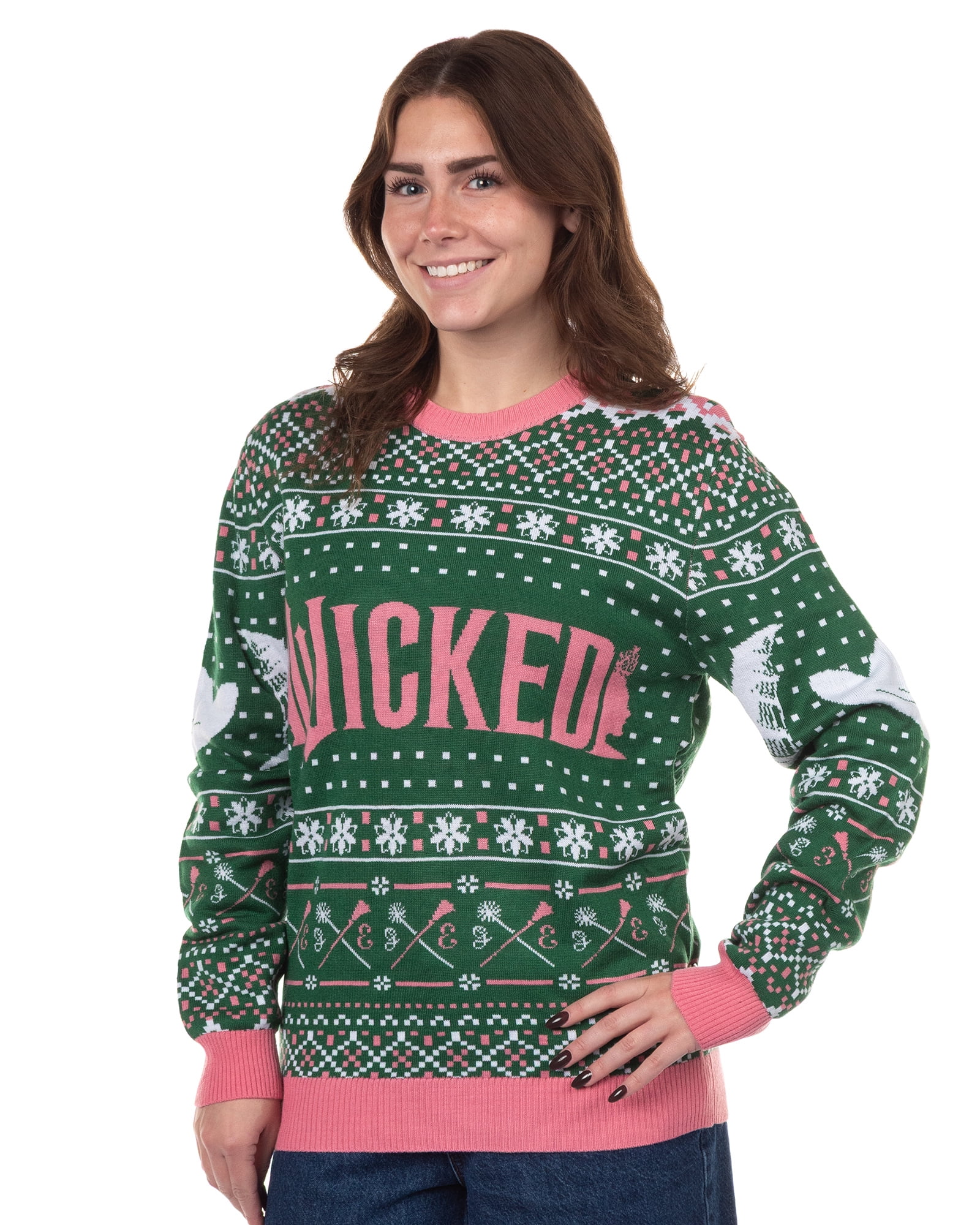 Wicked Adult Glinda and Elphaba Knit Ugly Christmas Sweater - Walmart.com