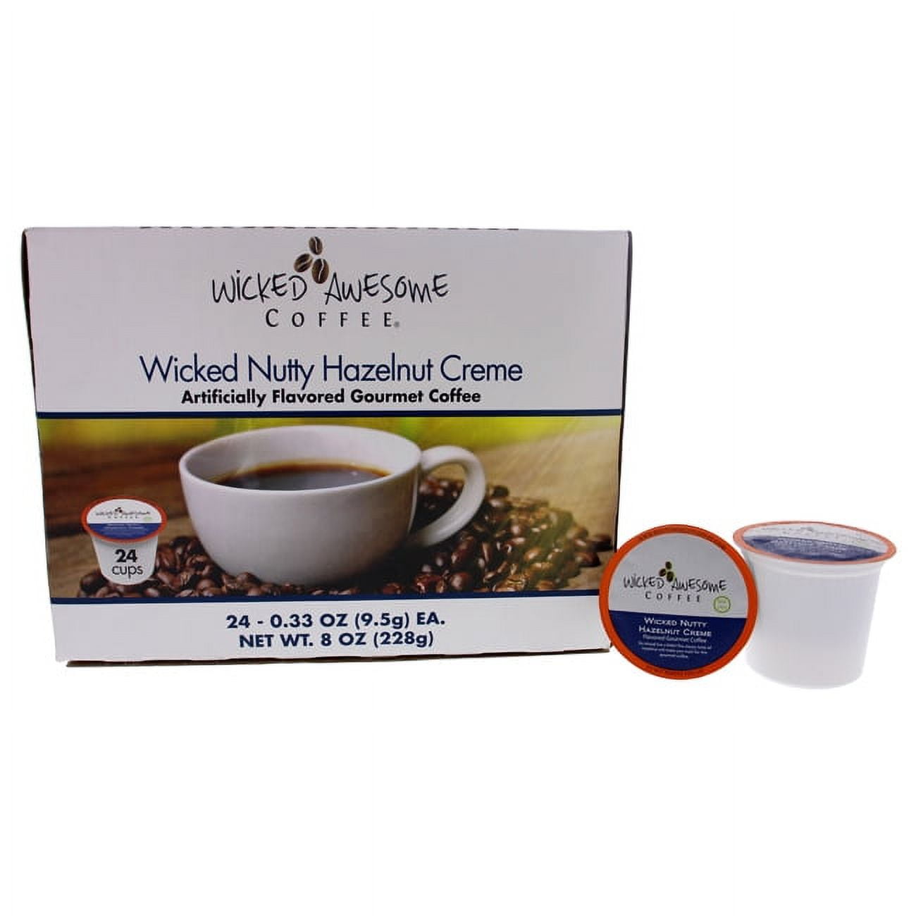 Wicked Awesome Wicked Nutty Hazelnut Crème Coffee, Single Serve Cups ...