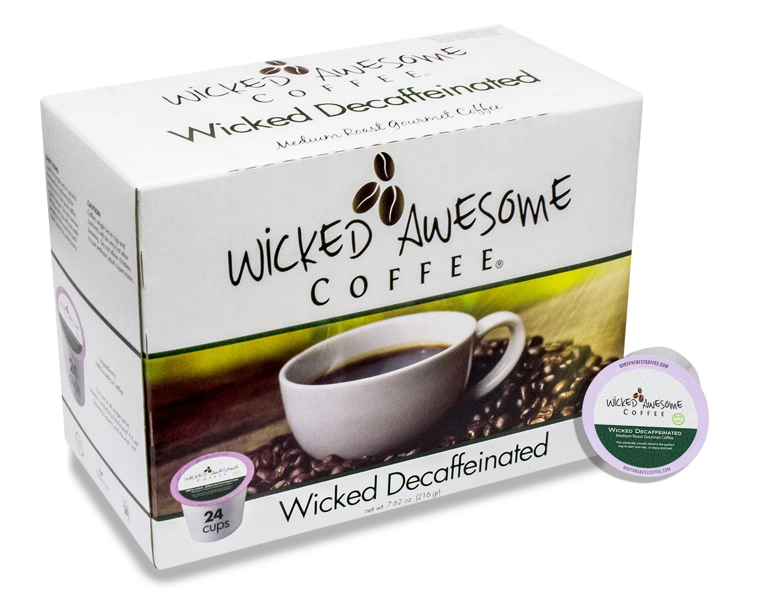 Wicked AwesomeWicked Decaffeinated Coffee, Single Serve Cups, 24 ct ...